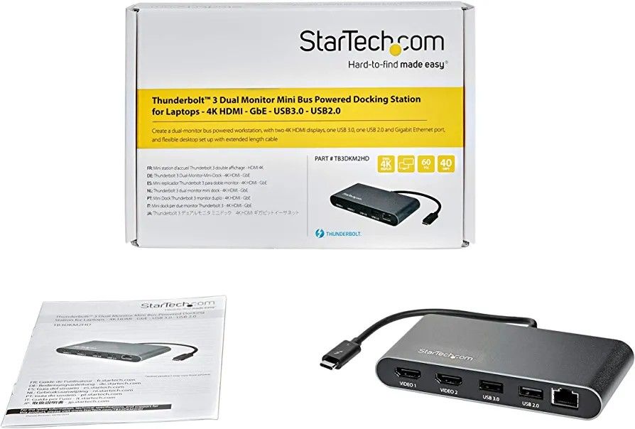 StarTech Thunderbolt 3 Dual 4K Monitor Mini with HDMI - Mac & Windows ...