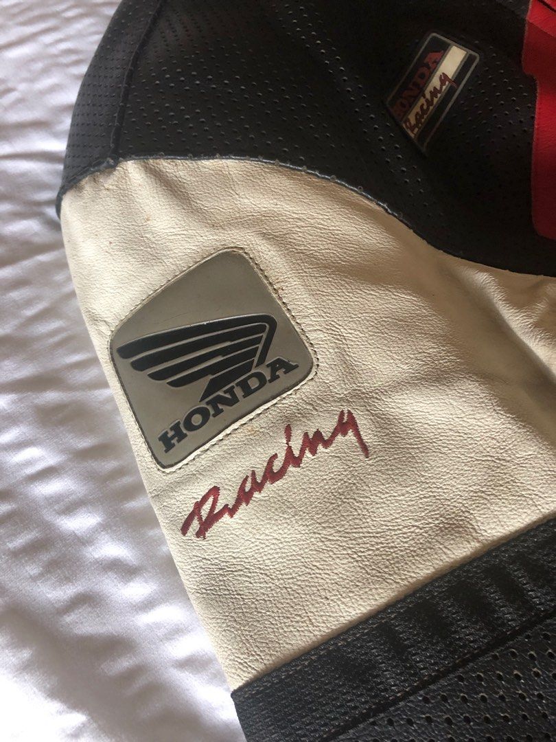 STEAL Rare Honda Racing Leather Motorcycle Varsity Biker Vintage Jacket, Men's Fashion, Coats ...