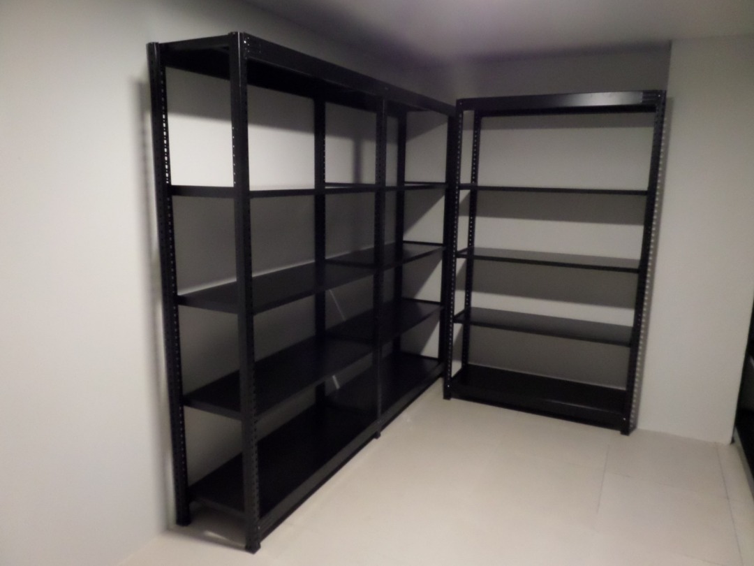 Steel Rack and Metal Frame Slotted Angle display Shelve, Furniture ...