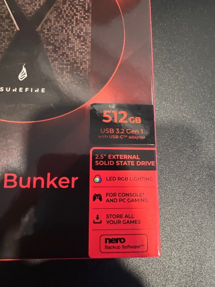 Surefire 512GB Gaming Bunker SSD, Computers & Tech, Parts & Accessories, Hard Disks ...