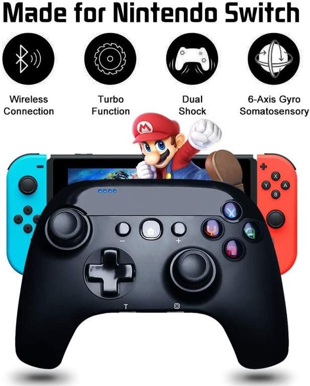 Switch Ralthy Semi-Gloss Black Wireless Pro Controller, Video Gaming ...