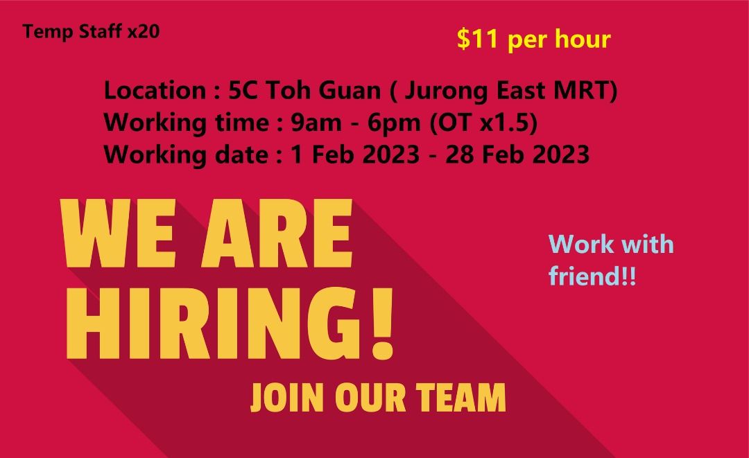 Temp clothes packer x20 / Jurong East / $11 per hour, Jobs, Warehouse ...