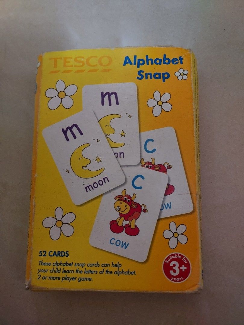 Tesco Alphabet Snap Cards, 興趣及遊戲, 玩具 & 遊戲類 - Carousell