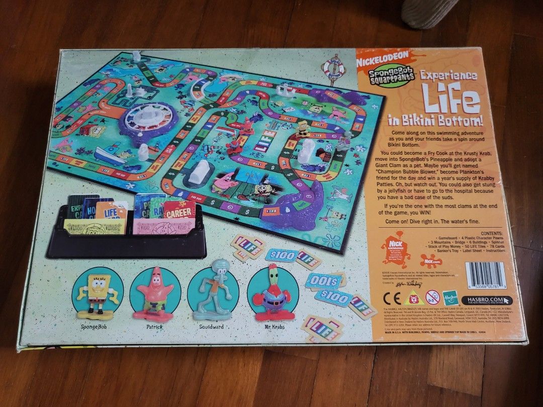The game of life Spongebob squarepants board game, Hobbies & Toys, Toys ...