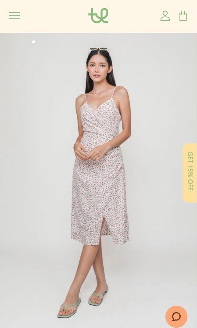 TTR the tinsel rack bailey wrap front midi dress, Women's Fashion ...