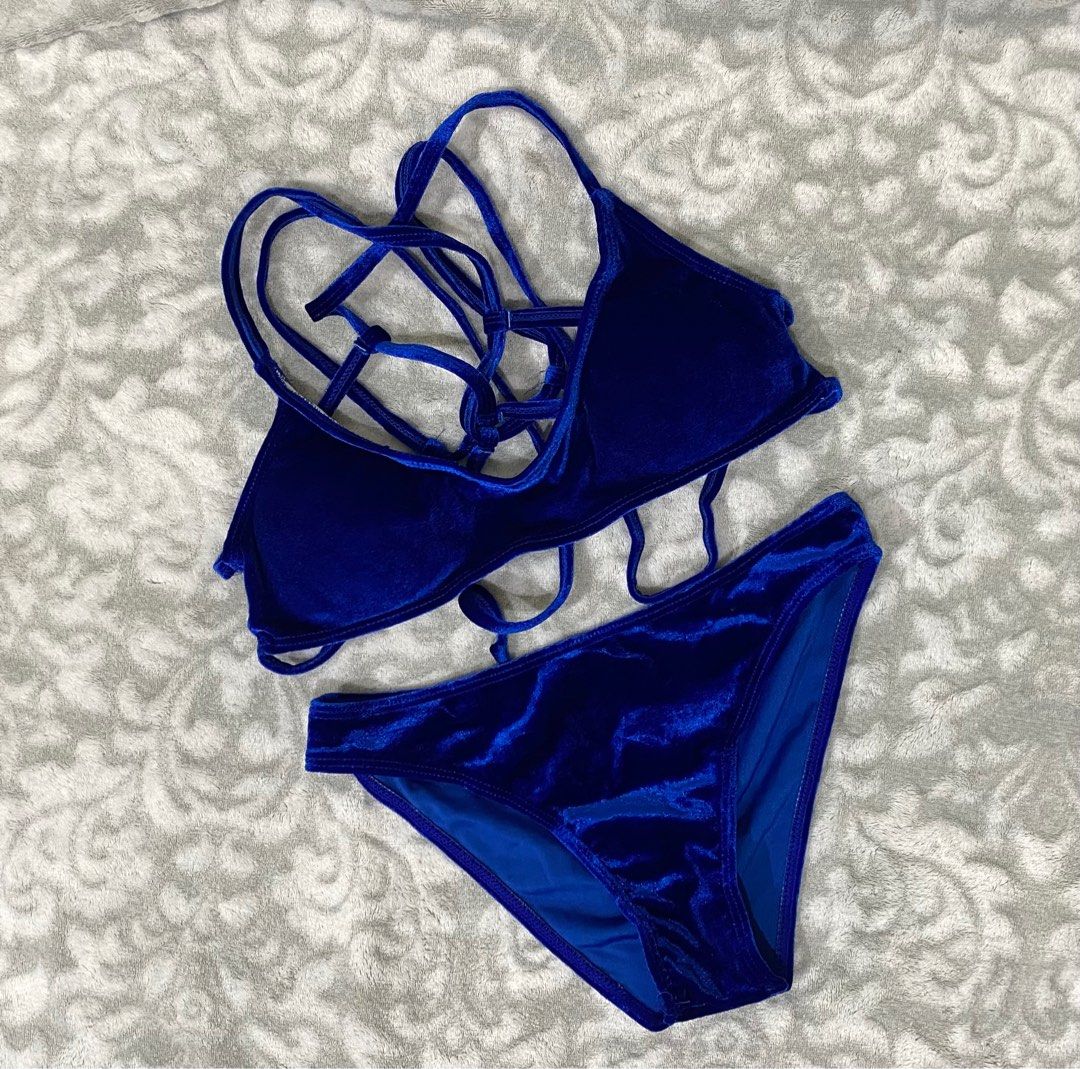 Velvet Bikini Set, Women's Fashion, Swimwear, Bikinis & Swimsuits on ...