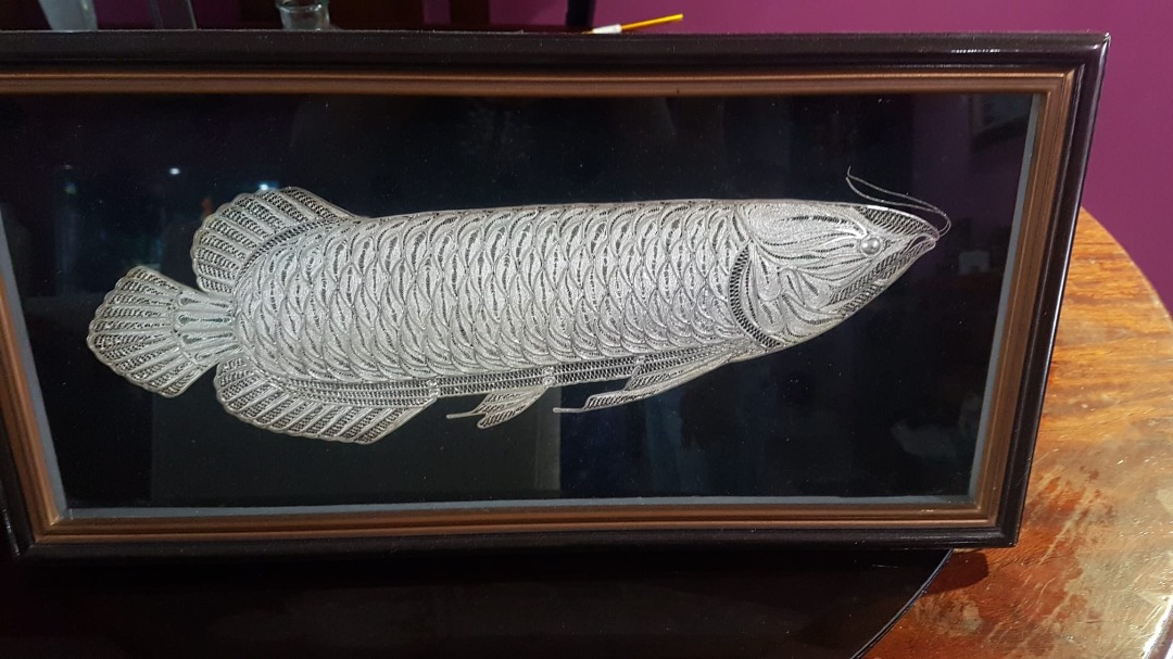 VINTAGE AROWANA SILVER DISPLAY IN FRAME, Hobbies & Toys, Memorabilia ...