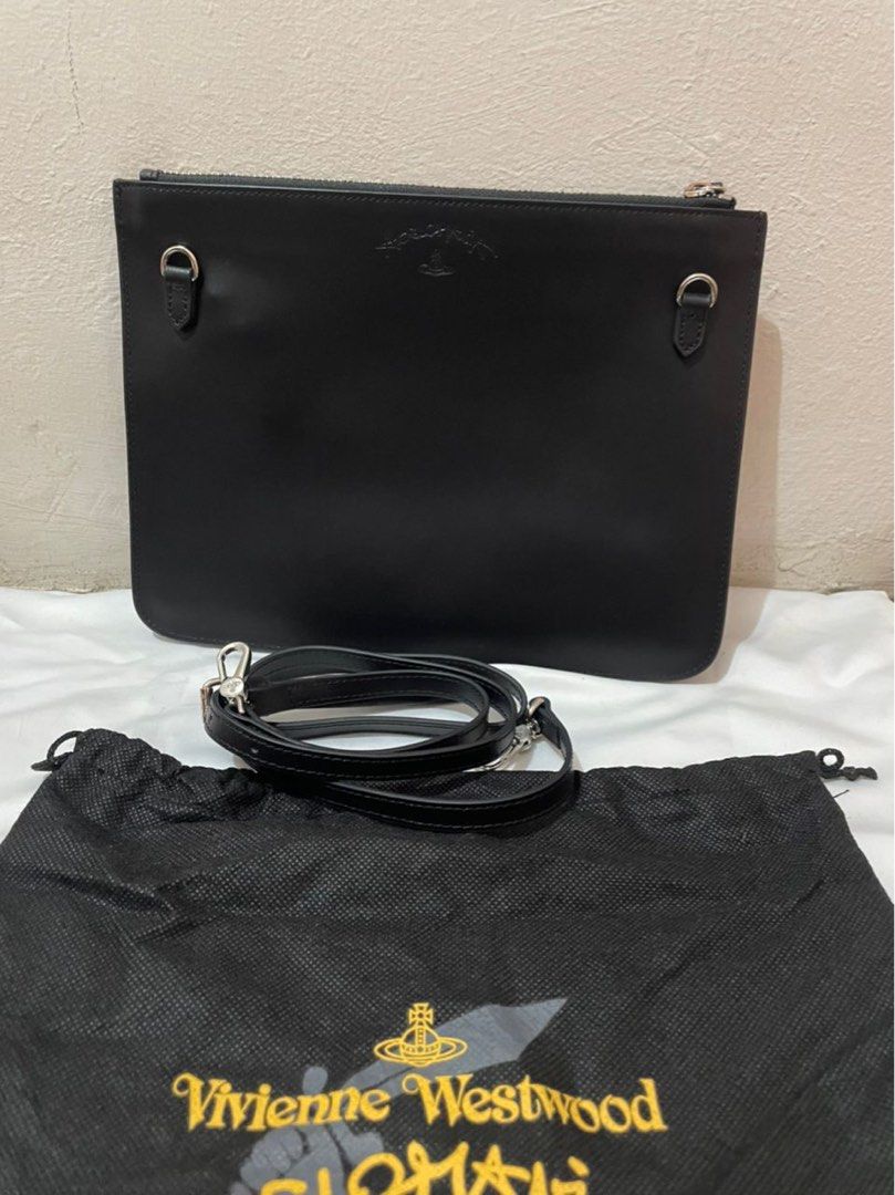Vivienne Westwood Anglomania sling slim clutch black authentic, Women's Fashion, Bags & Wallets ...