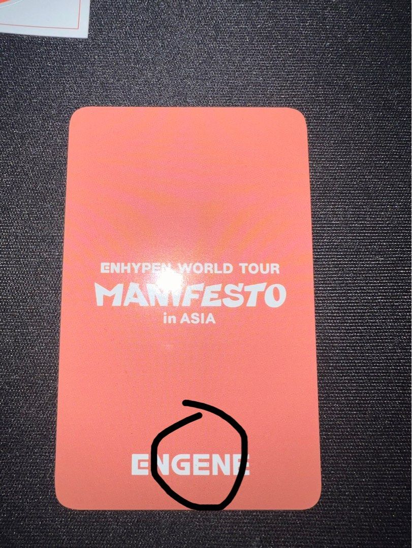 WTS OFFICIAL ENHYPEN SUNOO MANIFESTO WORLD TOUR THAILAND PHOTOCARD ...