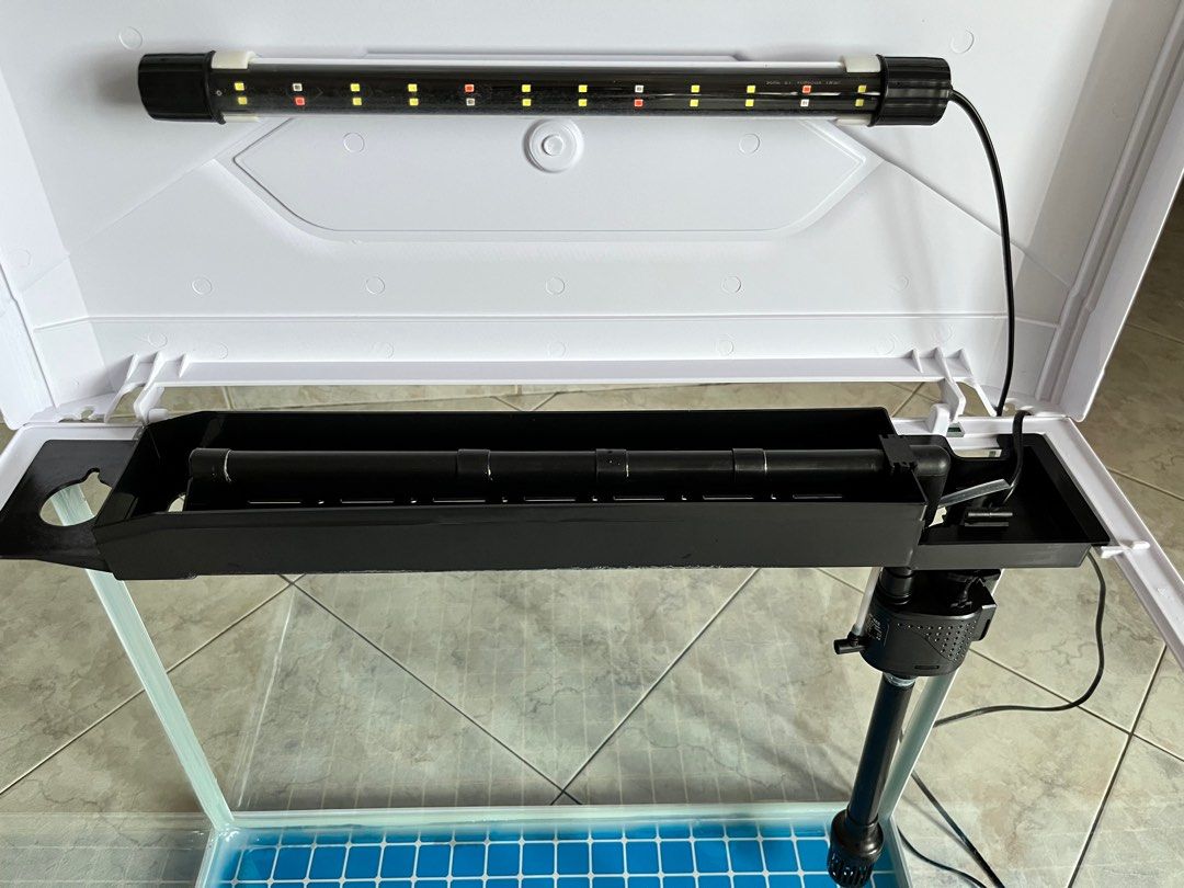YEE Ecological Fish Tank, Glass Tank With Led Lights And Pump, Feeding ...
