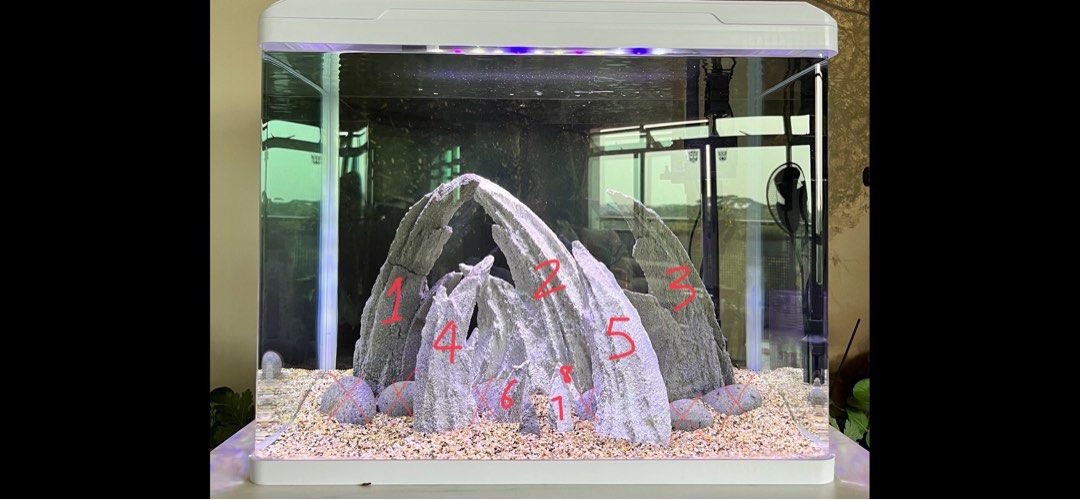 YEE Ecological Fish Tank, Glass Tank With Led Lights And Pump, Feeding ...