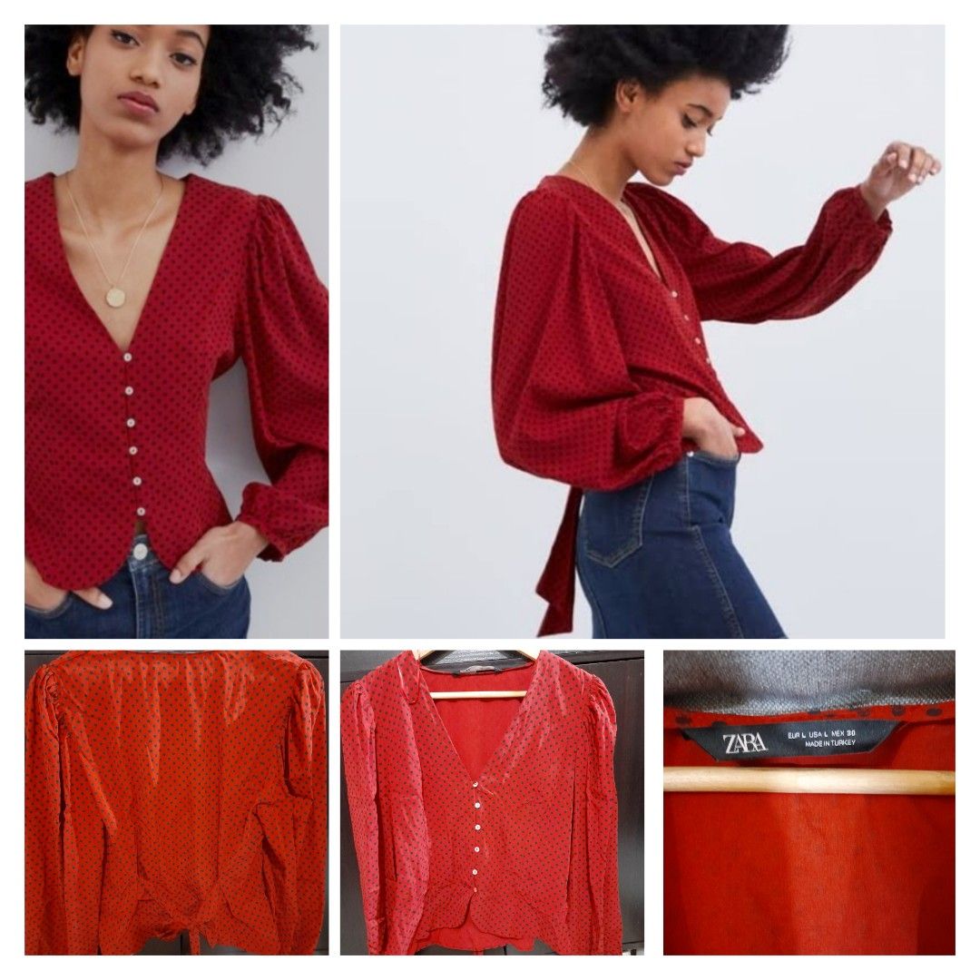 ZARA RED TOP, Women's Fashion, Tops, Blouses on Carousell