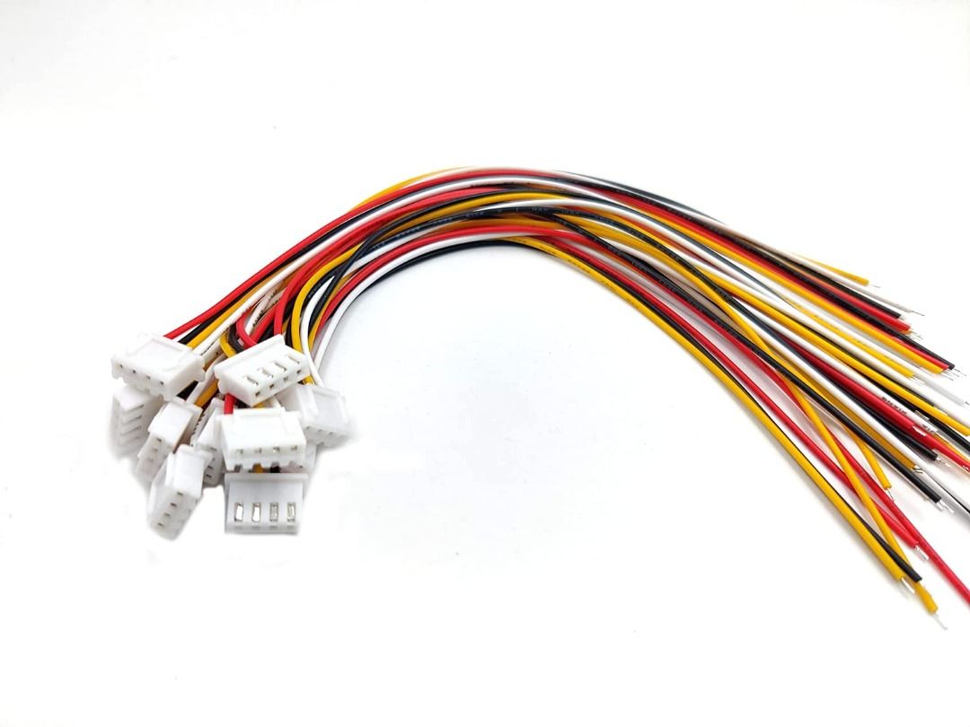 10 Sets Jst XH 2.54 4 Pin Connector Plug Male with 200mm Wire & Female ...