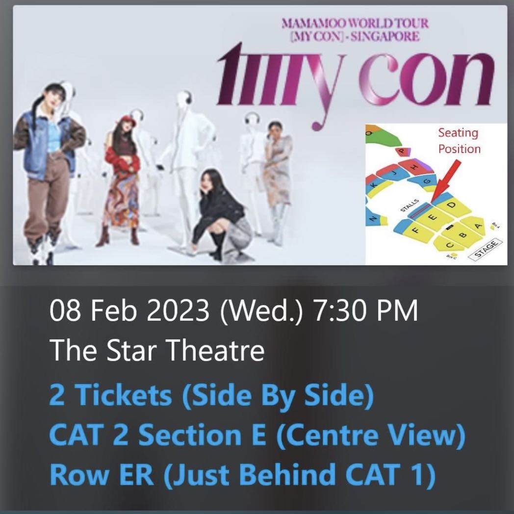 2x CAT 2 Section E (8 Feb 2023) Mamamoo World Tour My Con Singapore 2 ...