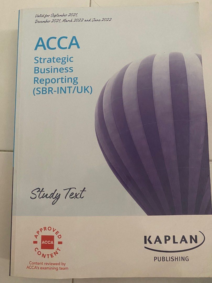 ACCA Strategic Business Reporting ( SBR )- Study Materials, Everything Else on Carousell