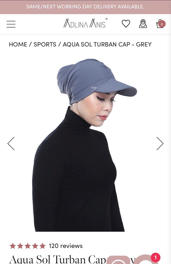 Adlina Anis Aqua Sol Turban Cap, Women's Fashion, Muslimah Fashion ...