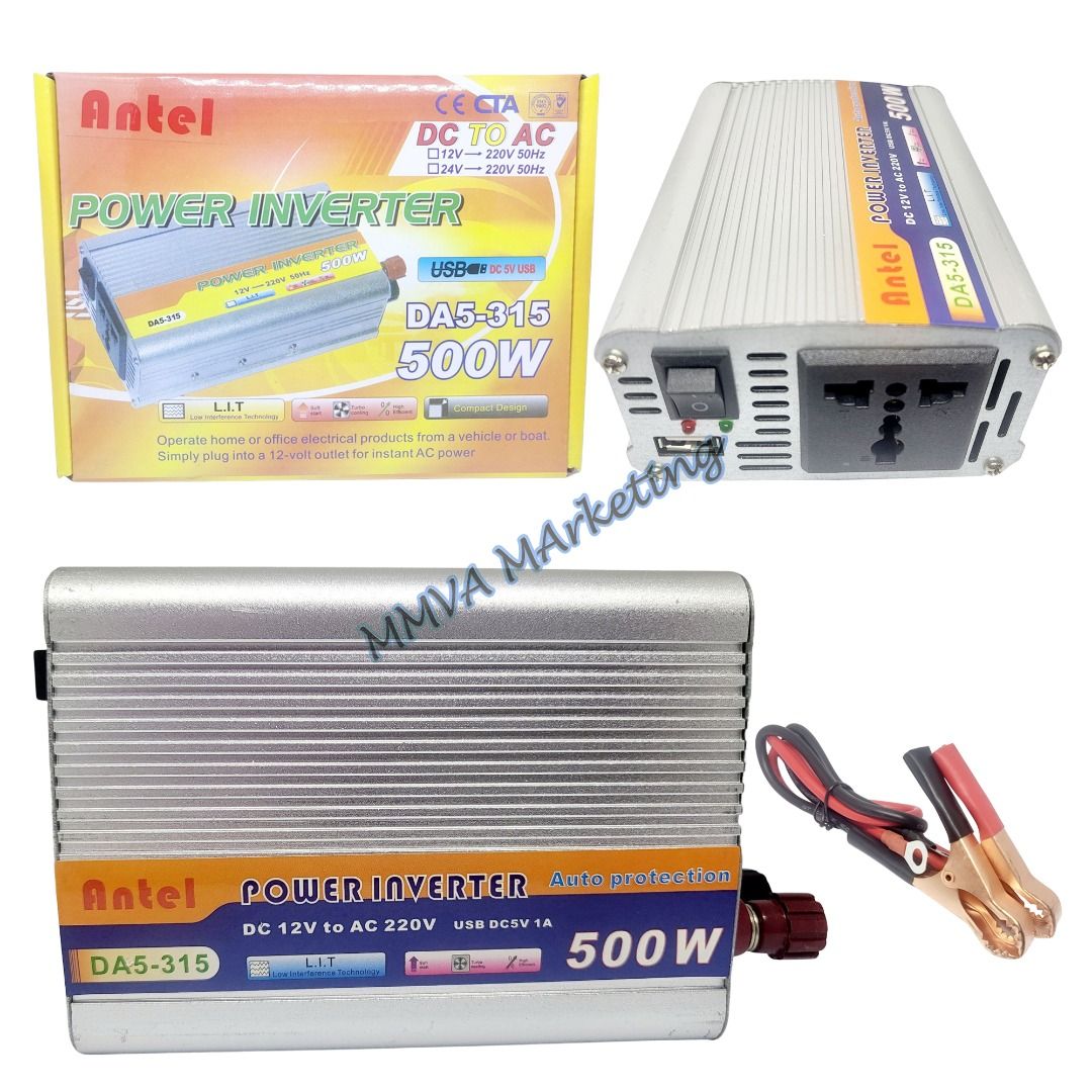ANTEL 500W Power Inverter 12V DC To 220V AC (DA5-315), Furniture & Home ...
