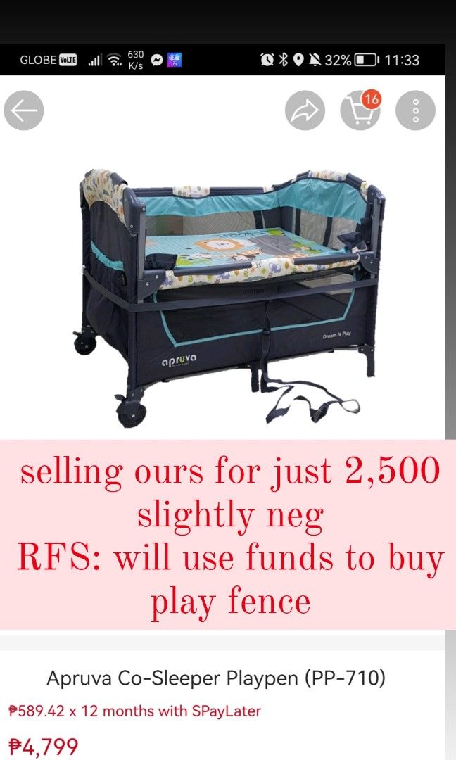 apruva play pen, Babies & Kids, Baby Nursery & Kids Furniture, Cots ...