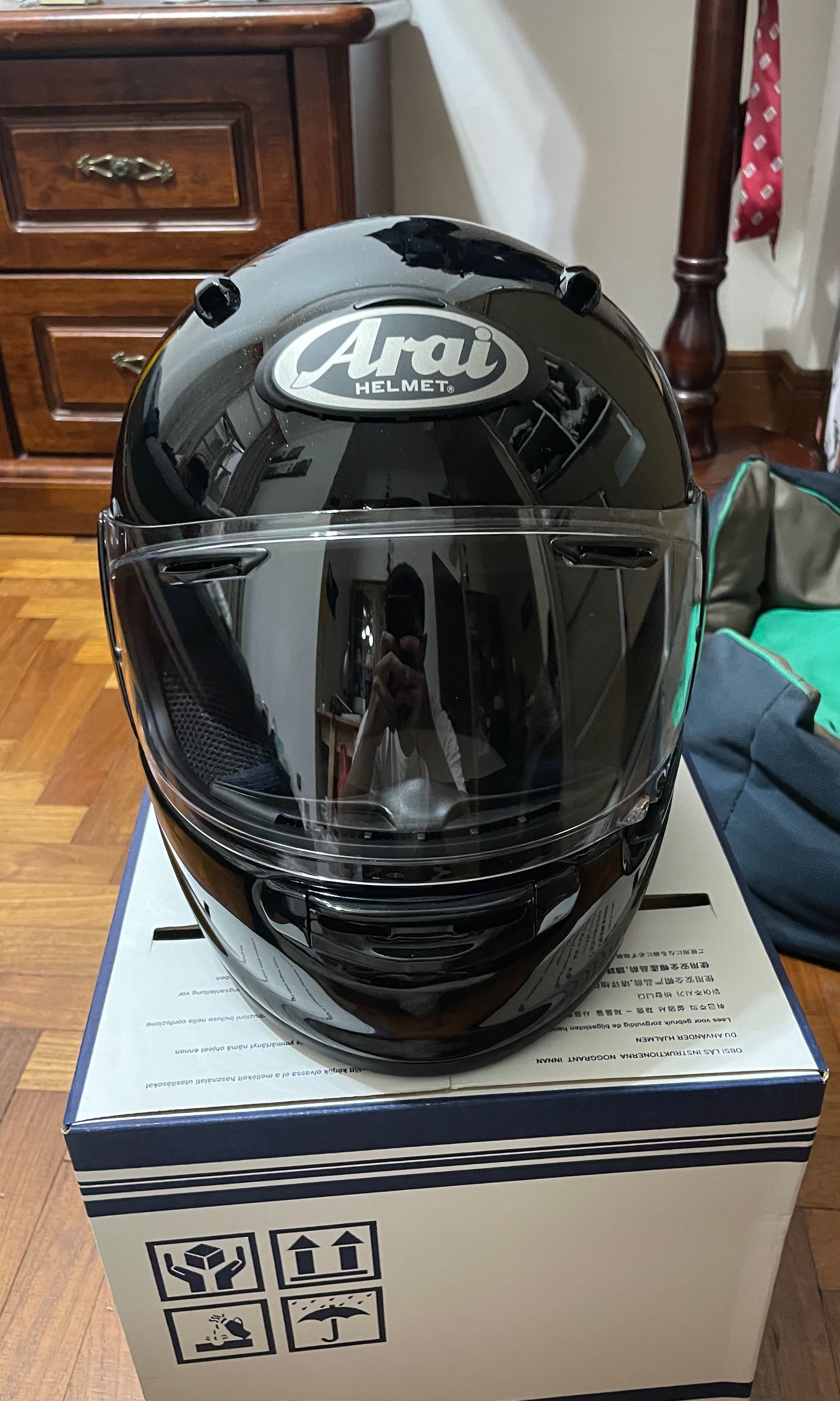 Arai Astro GX helmet (Glass Black), Motorcycles, Motorcycle Apparel on ...