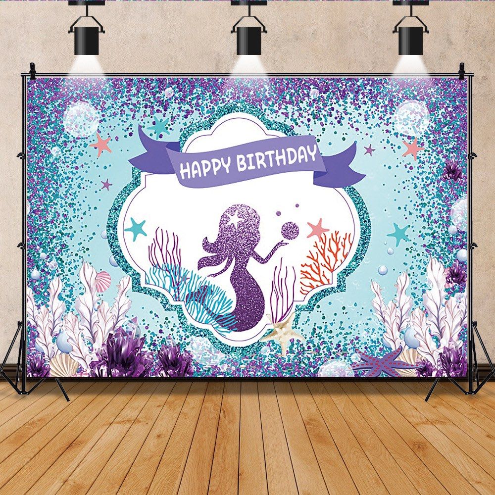 Ariel Little Mermaid party supplies - birthday banner backdrop / party ...