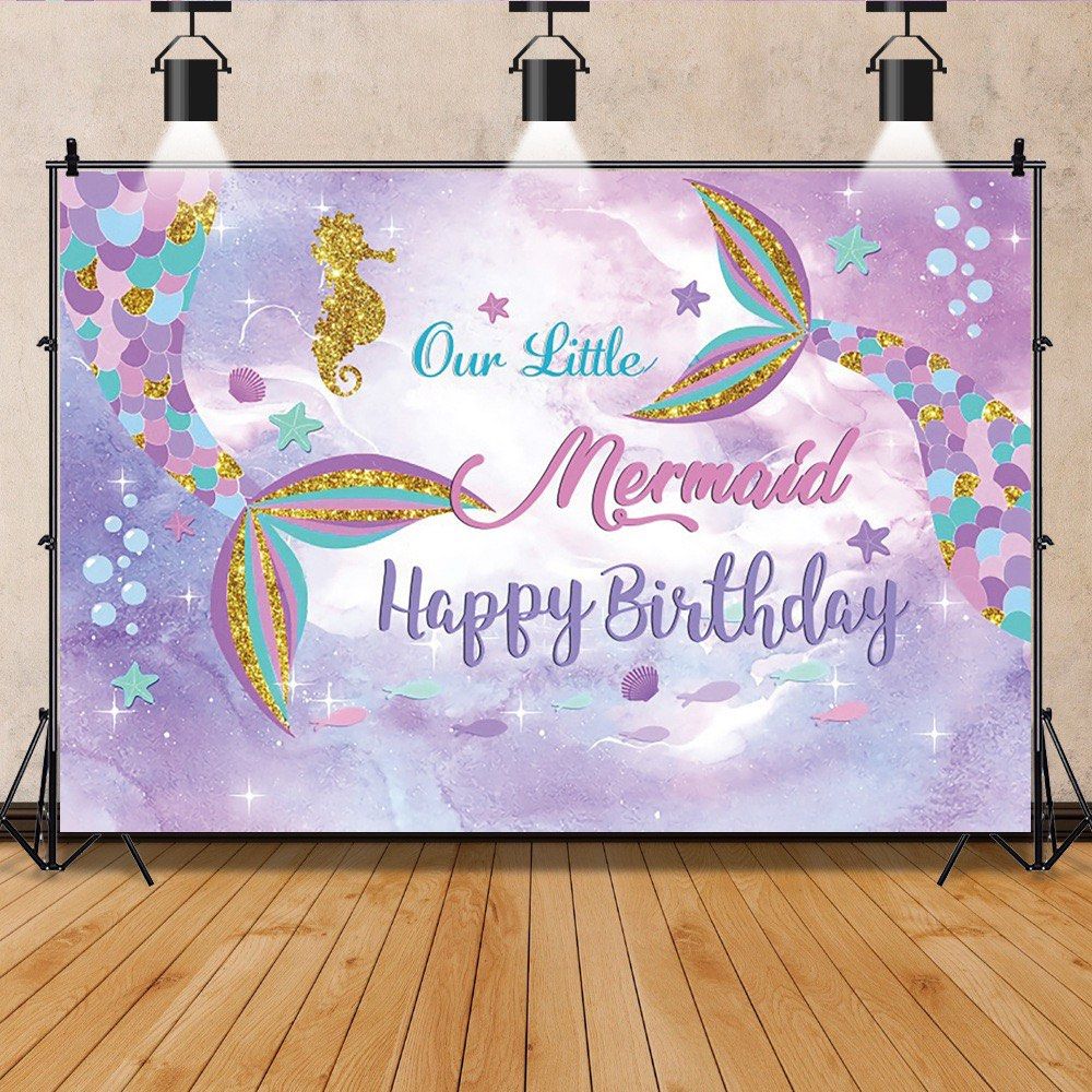 Ariel Little Mermaid party supplies - birthday banner backdrop / party ...