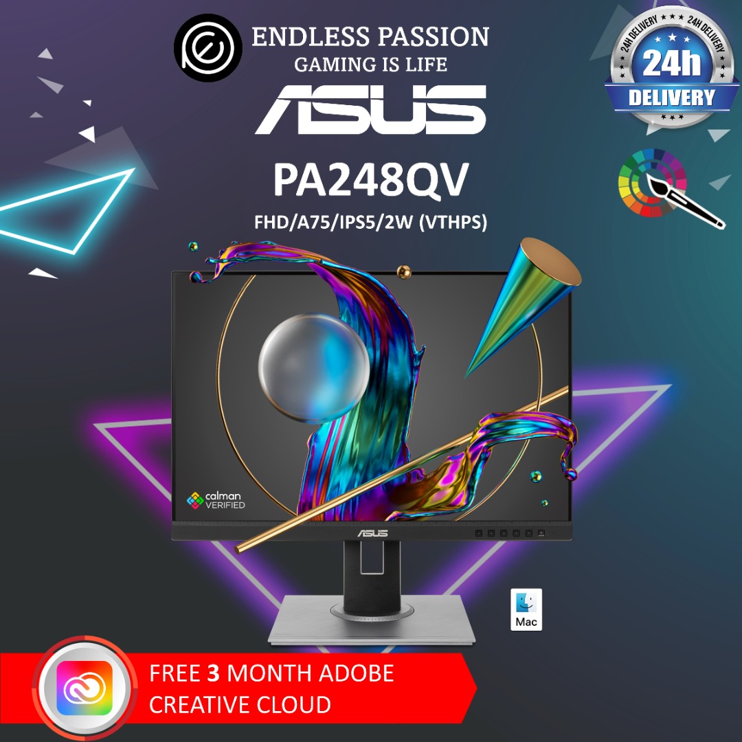ASUS ProArt Display PA248QV Professional Monitor – 24.1-inch, 16:10 ...