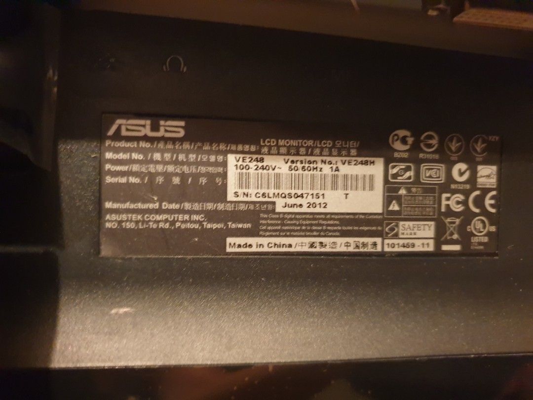 ASUS Ve248H 24 inch monitor, Computers & Tech, Desktops on Carousell