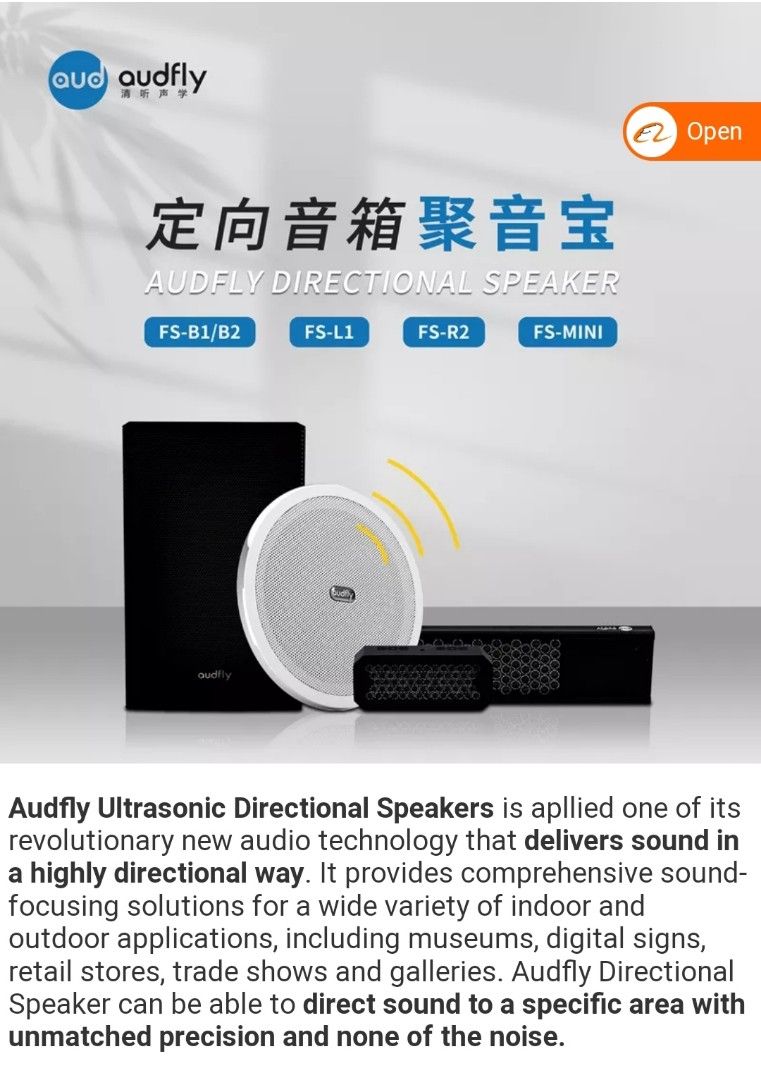 Audfly mini directional speaker, Audio, Soundbars, Speakers ...