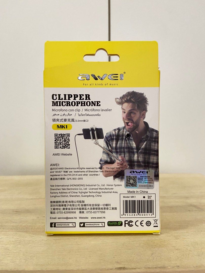 Awei Clipper Microphone (MK1), Audio, Microphones on Carousell