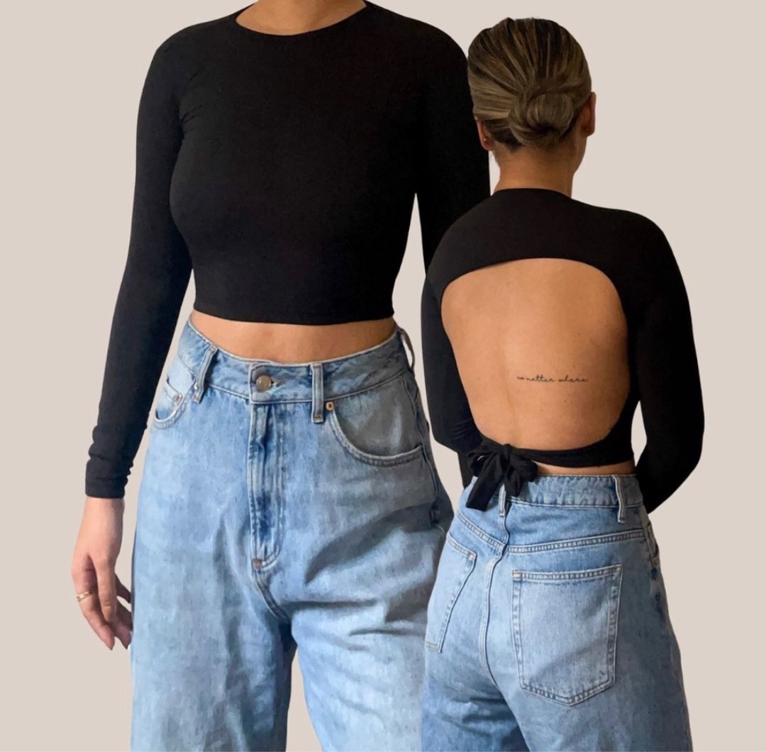 backless top, Women's Fashion, Tops, Longsleeves on Carousell
