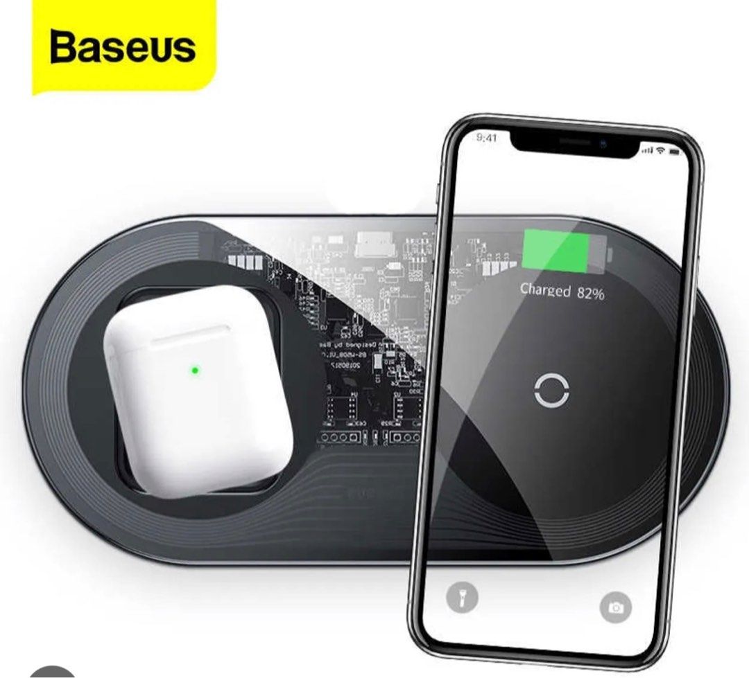 Baseus Simple 2 in 1 Wireless Charger, Mobile Phones & Gadgets, Mobile ...