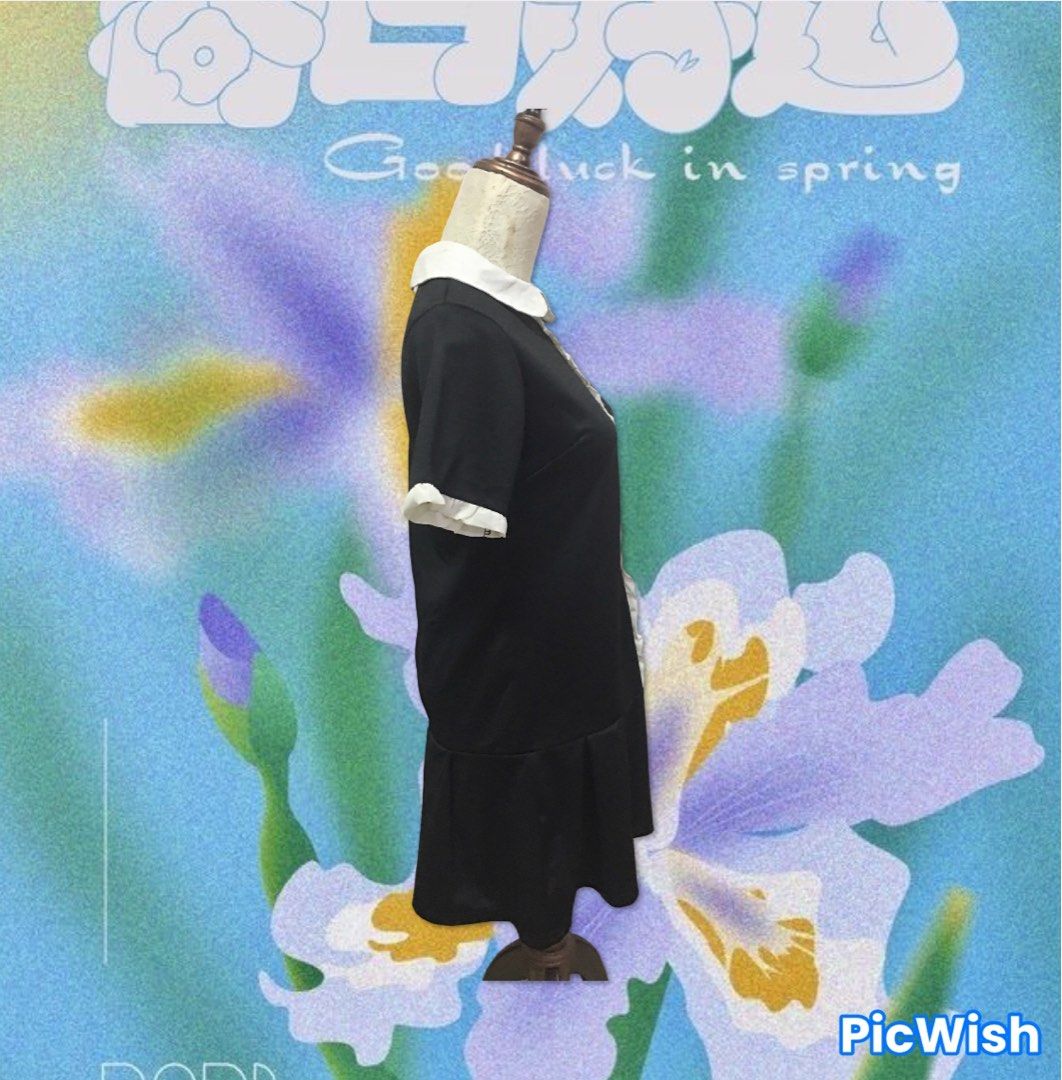 Black and white semi stretchy grunge ruffled cybercore fairycore punk ...