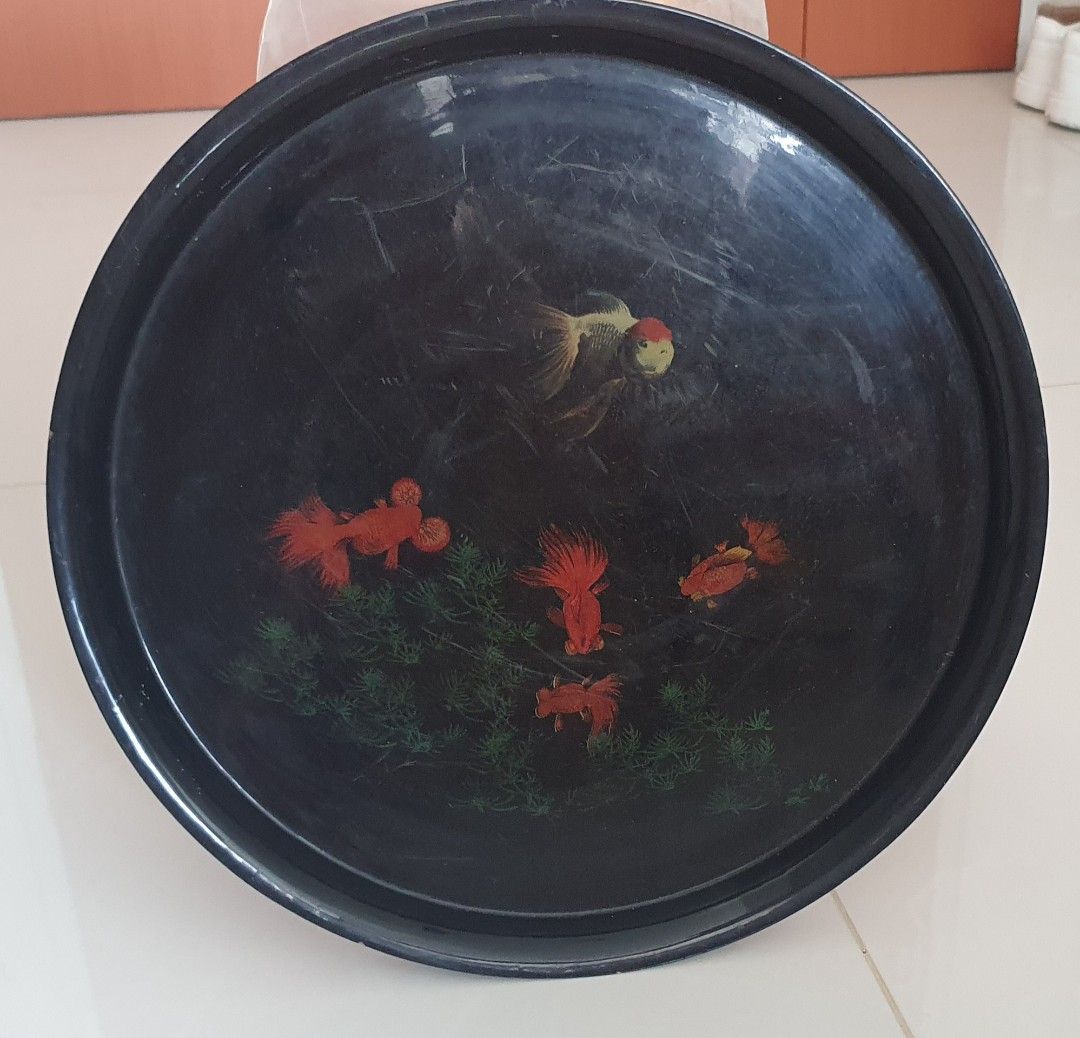 Black Goldfish Plate, Furniture & Home Living, Kitchenware & Tableware ...