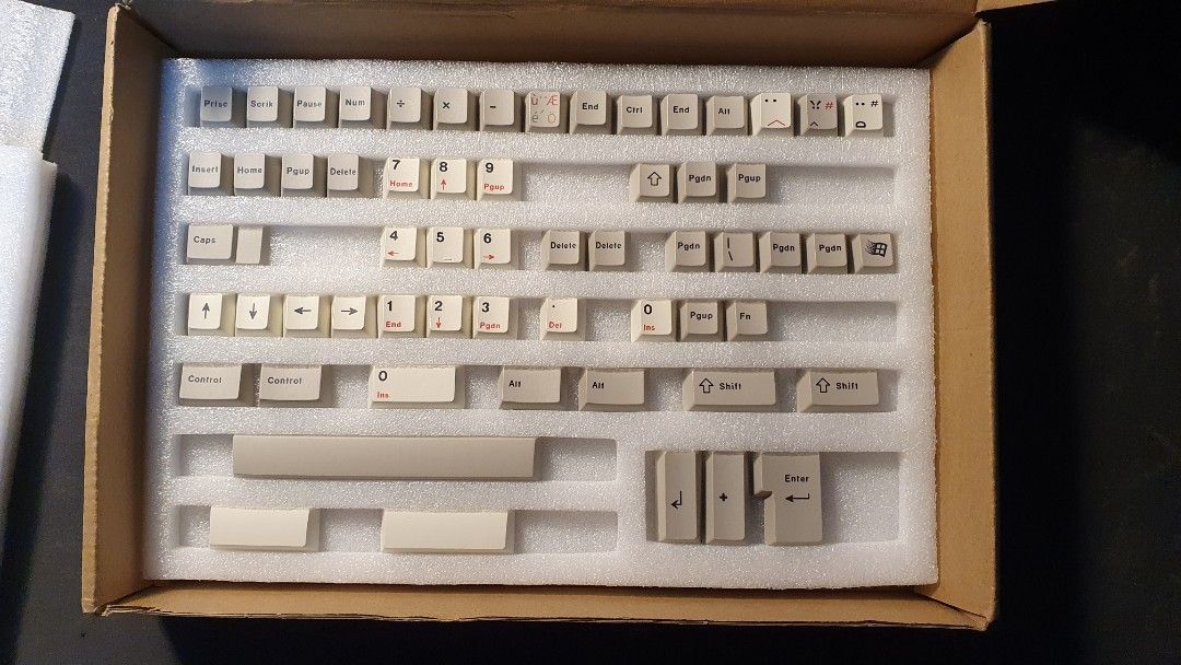 BNIB PBT Vintage Beige Keycaps with Red Russian Sublegends 9009 ...