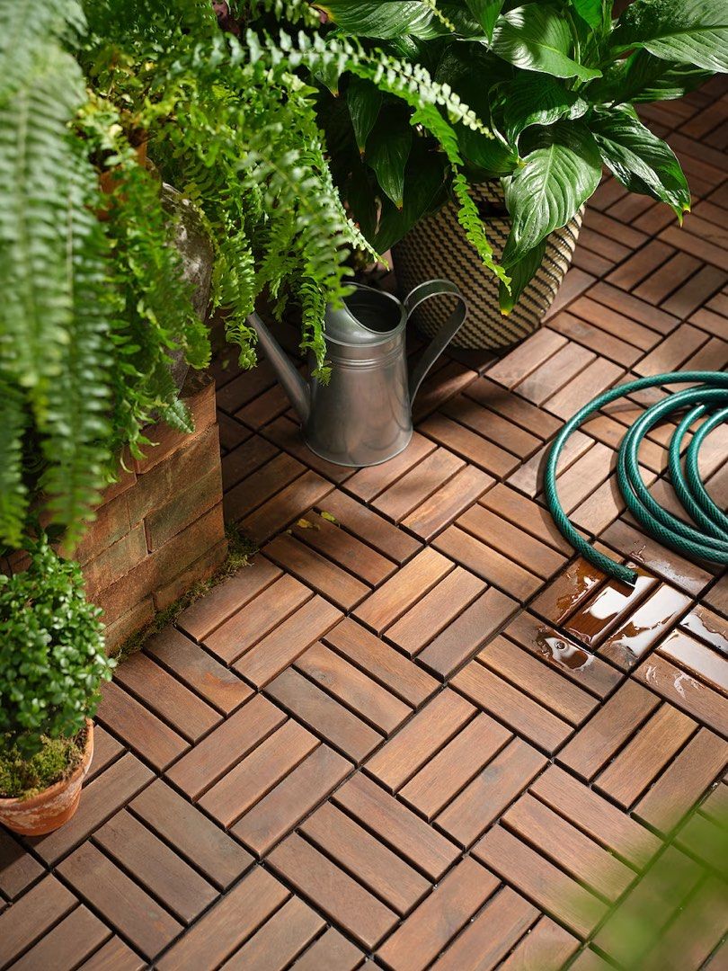 Brand New IKEA RUNNEN Floor decking, outdoor, brown stained, Furniture ...