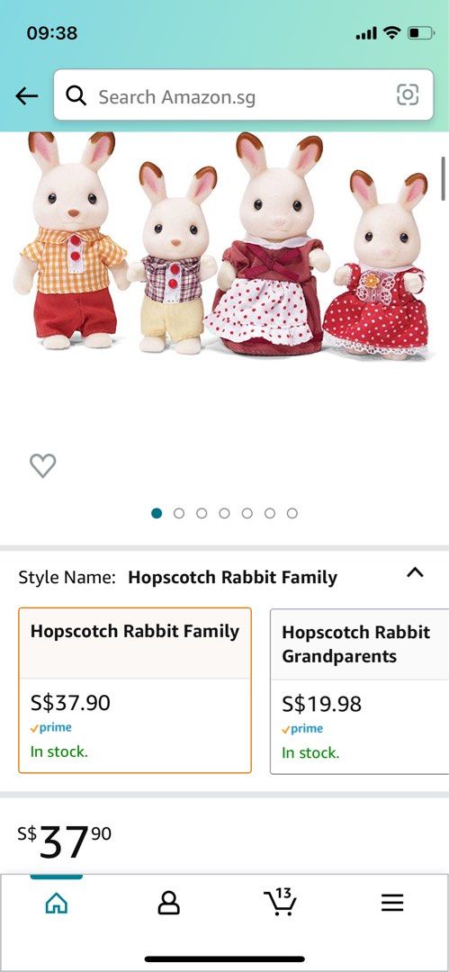 Calico Critters Hopscotch Rabbit Family 7.75 in*6.75 in*2.38 in ...
