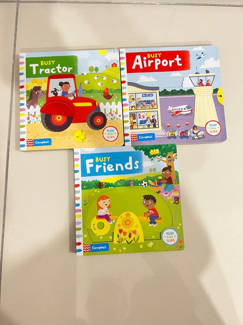 Campbell busy book push pull slide boardbook, Hobbies & Toys, Books ...