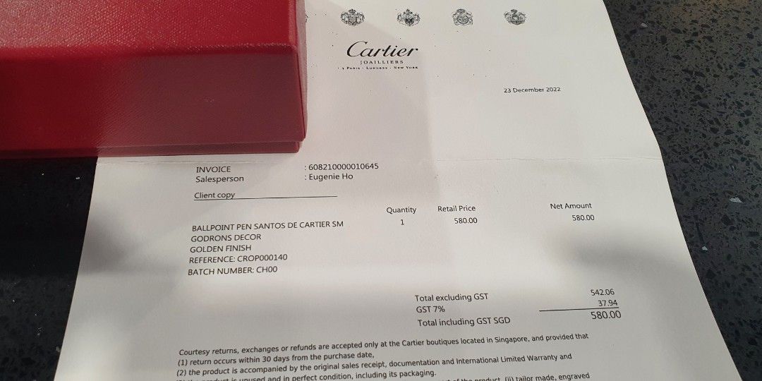 Cartier Brand New in Box Santos de Cartier SM Pen with Invoice from ...