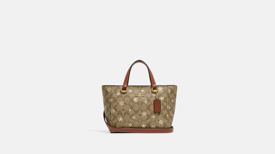 COACH Alice Satchel In Signature Canvas With Snowflake Print, Luxury ...