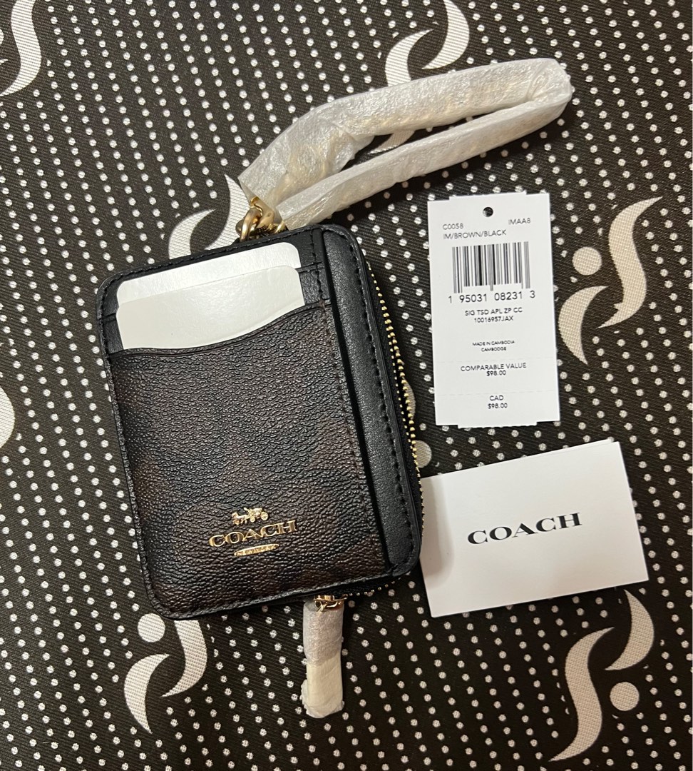 Coach Card Zip Wallet, Women's Fashion, Bags & Wallets, Wallets & Card ...