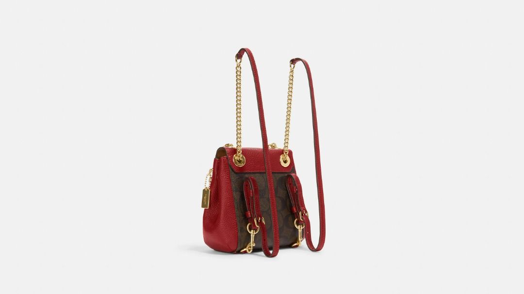 COACH Convertible Mini Backpack In Signature Canvas, Women's Fashion ...