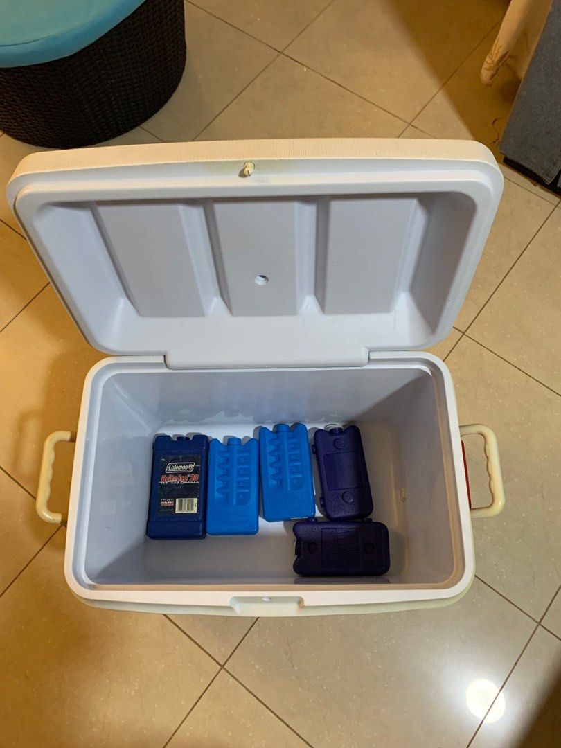 Cooler box with ice packs, Furniture & Home Living, Home Improvement ...