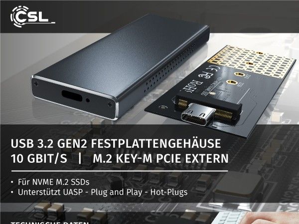 CSL - USB 3.2 M.2 Key-M PCIe External, Computers & Tech, Parts ...