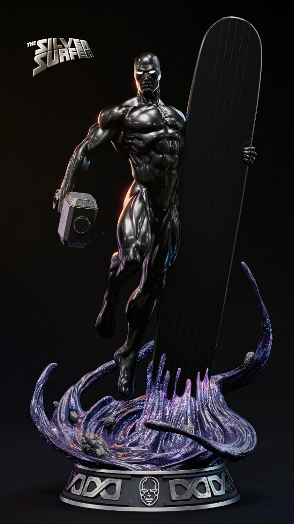 Custom 1/4 scale Marvel Silver surfer Statue Sideshow, Hobbies & Toys ...