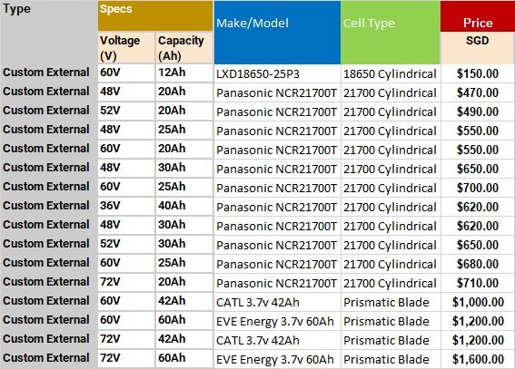 Custom CATL / EVE Prismatic Li-ion Battery Packs For Fiido PMD PMA E ...