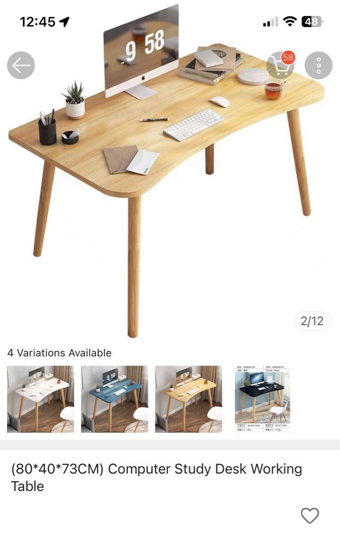 Desk Table (defective yung 1 stand), Furniture & Home Living, Furniture ...