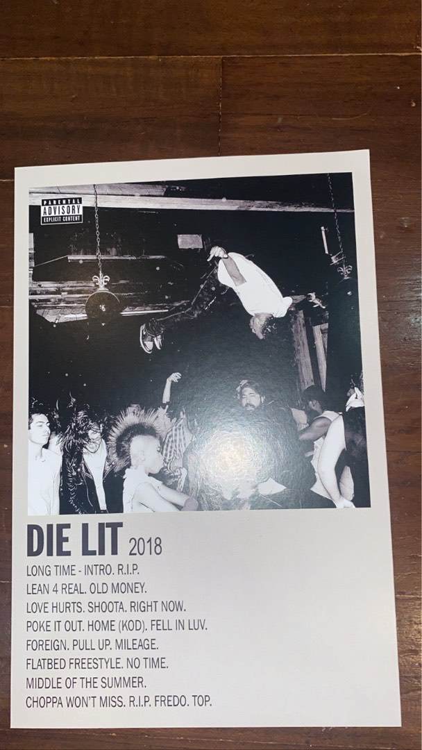 Die Lit Album Cover Poster - Playboi Carti, Furniture & Home Living ...