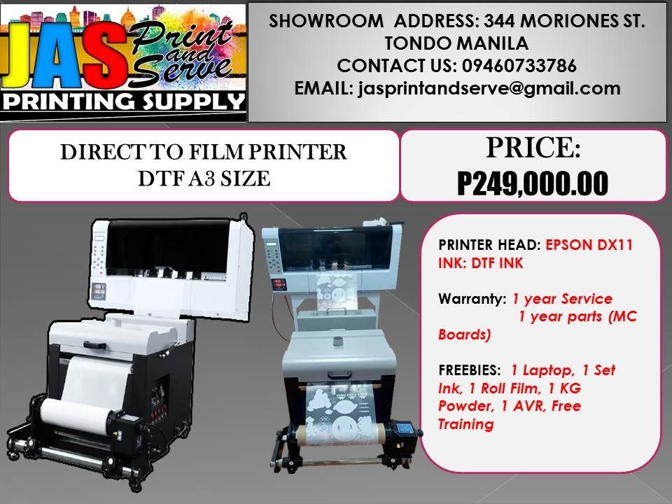 DIRECT TO FILM PRINTER DTF A3 SIZE, Computers & Tech, Printers ...