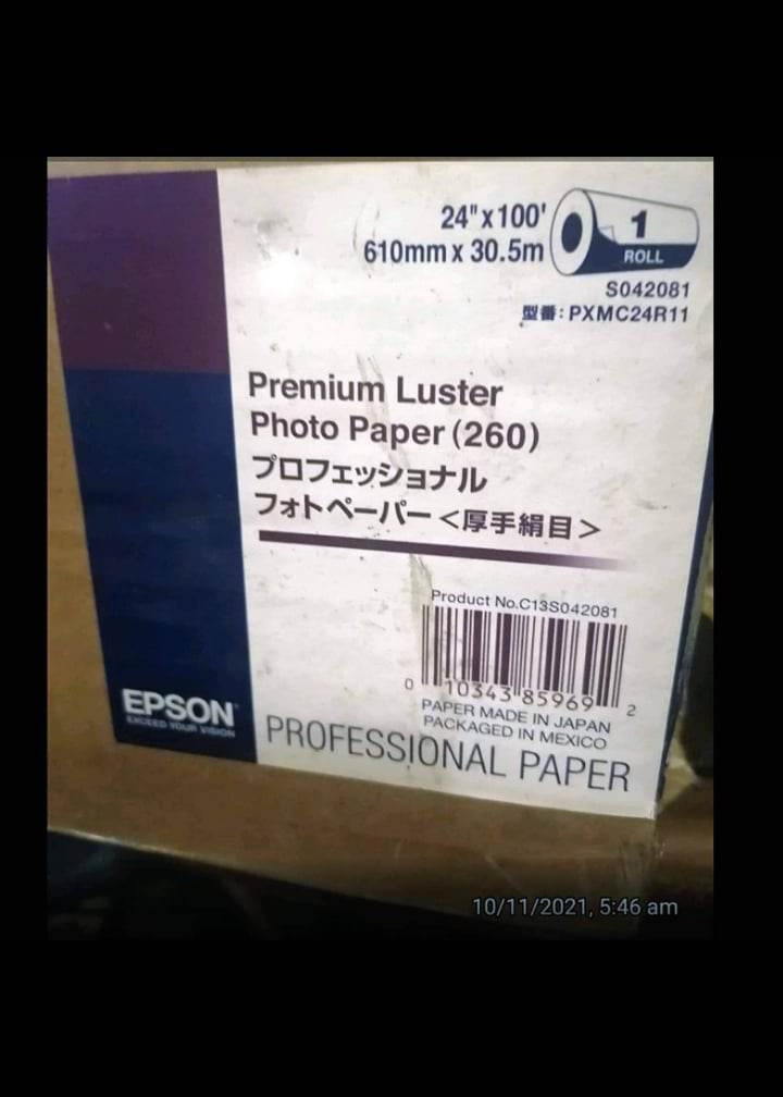 EPSON PROFESSIONAL PAPER PREMIUM LUSTER PHOTO PAPER (260) FOR SALE ...