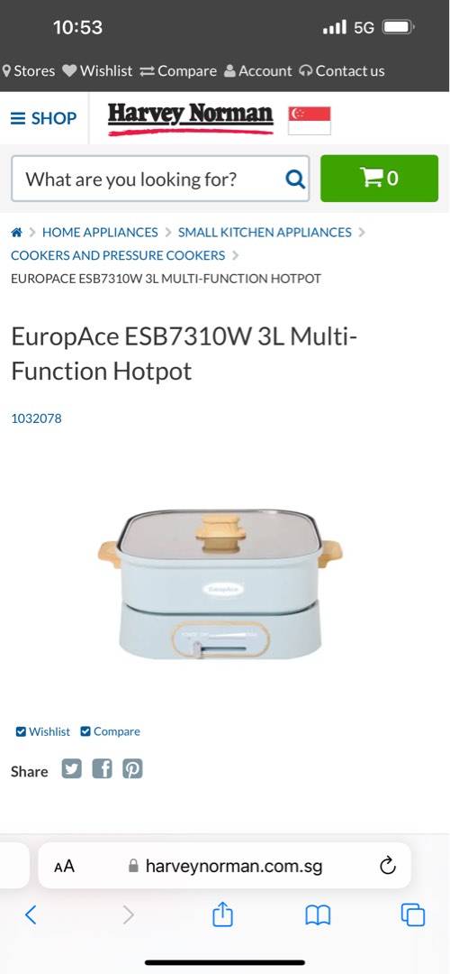 Europace Multi Function hotpot, TV & Home Appliances, Kitchen ...